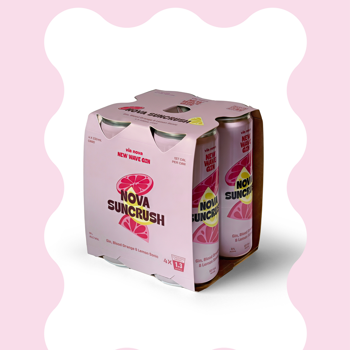 Nova Suncrush Gin, Blood Orange & Lemon Sonic 4 x 330ml Cans – Via Nova ...